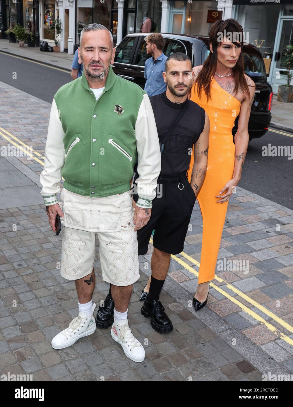 DJ Fat Tony, Stavros Agapiou and Kyle De'Volle attend the British Vogue ...