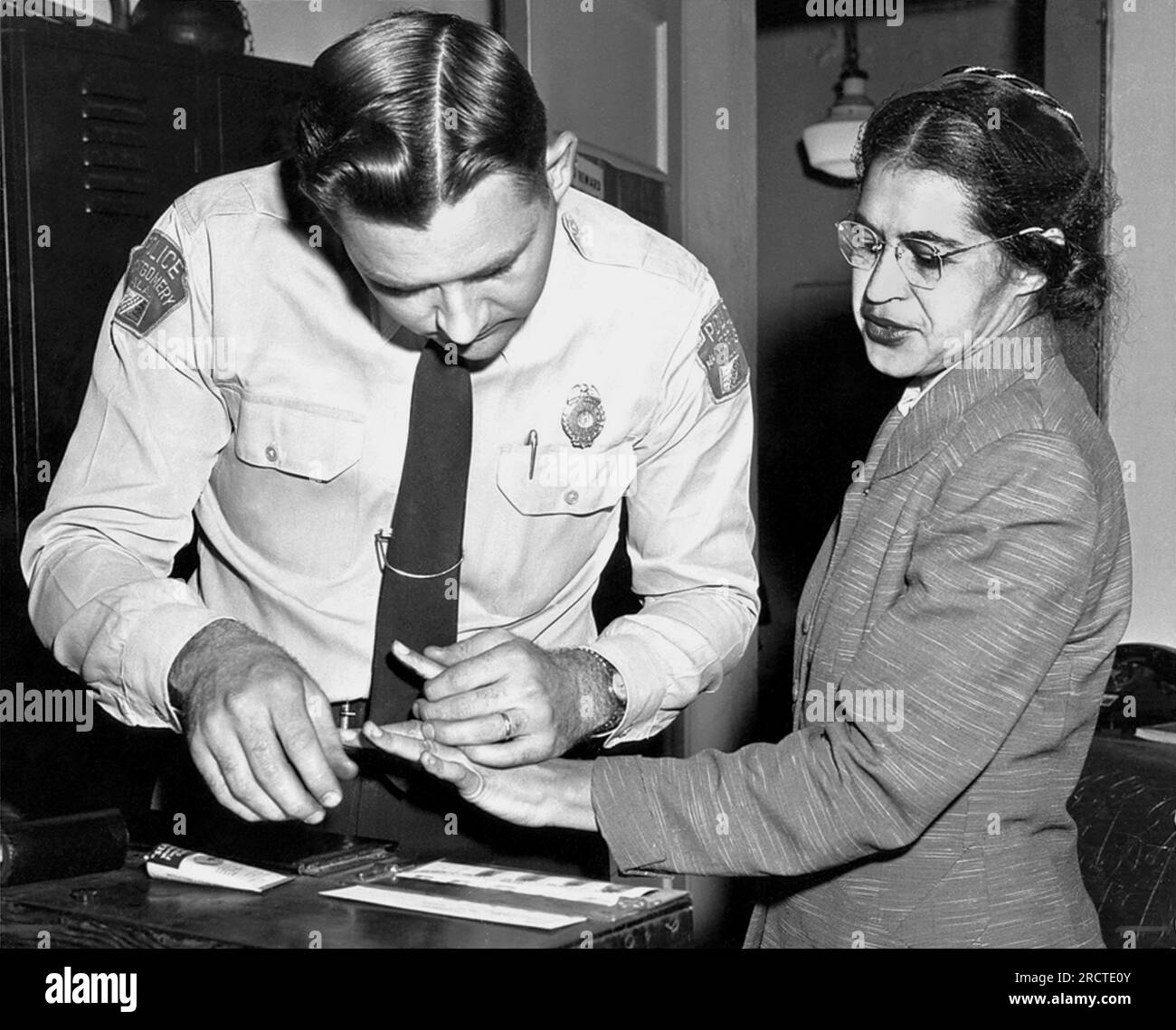 Montgomery, Alabama: 1956. Mrs. Rosa Parks, a Negro seamstress, being ...