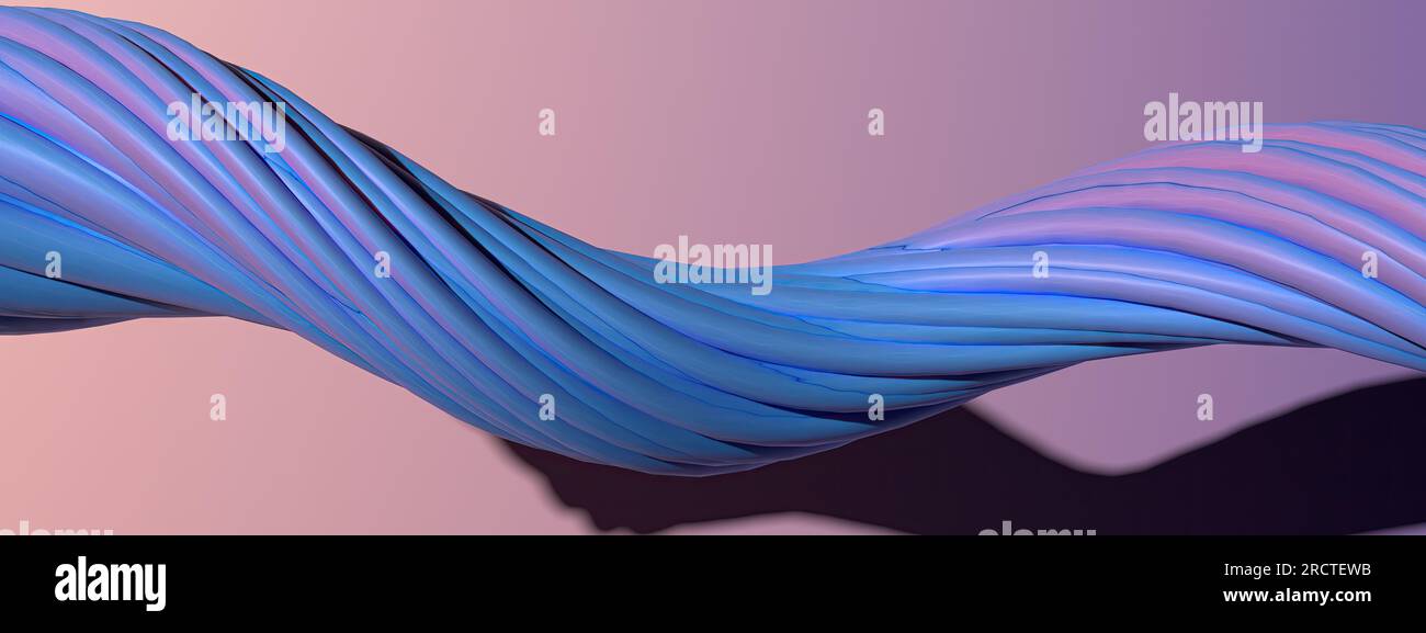 Twisted flow Luxury bezier curve contemporary art work Blue and purple ...