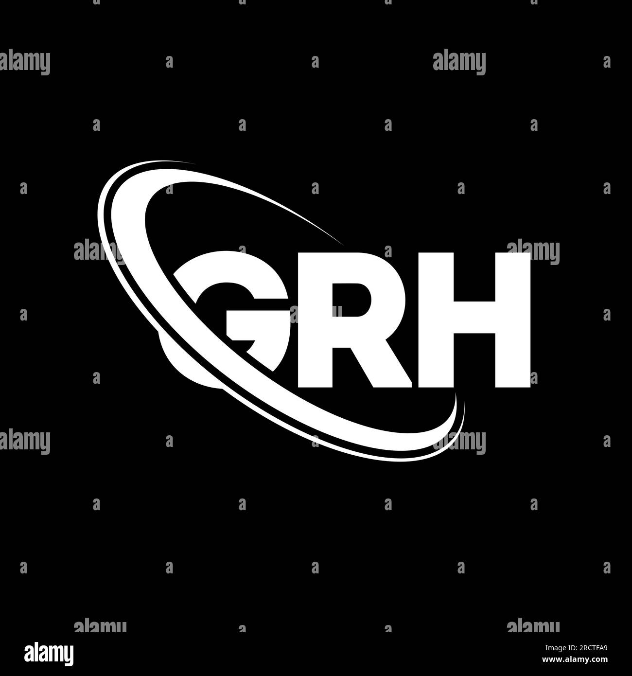 GRH logo. GRH letter. GRH letter logo design. Initials GRH logo linked with circle and uppercase ...