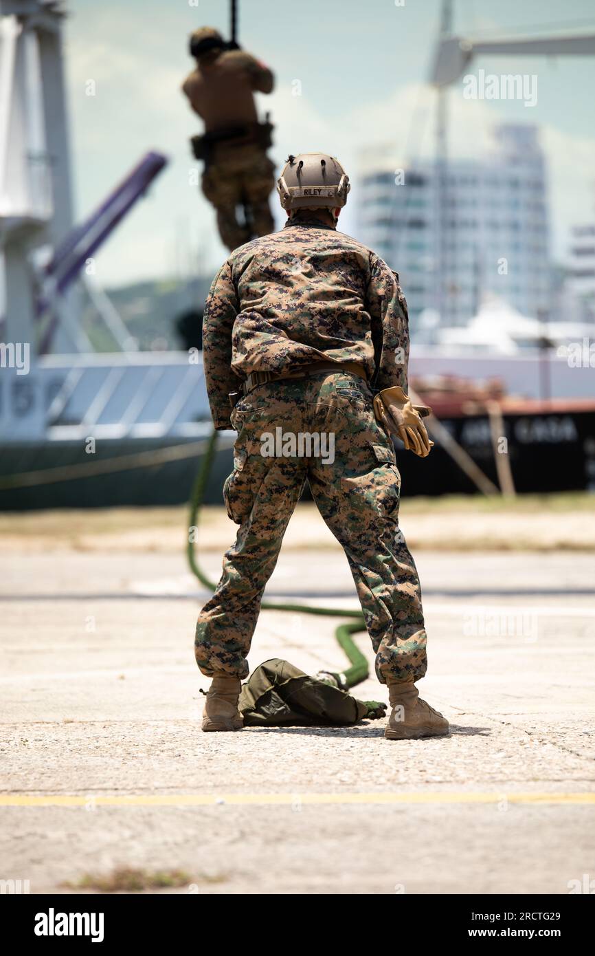 A U.S. reconnaissance Marine with 4th Reconnaissance Battalion, 4th ...