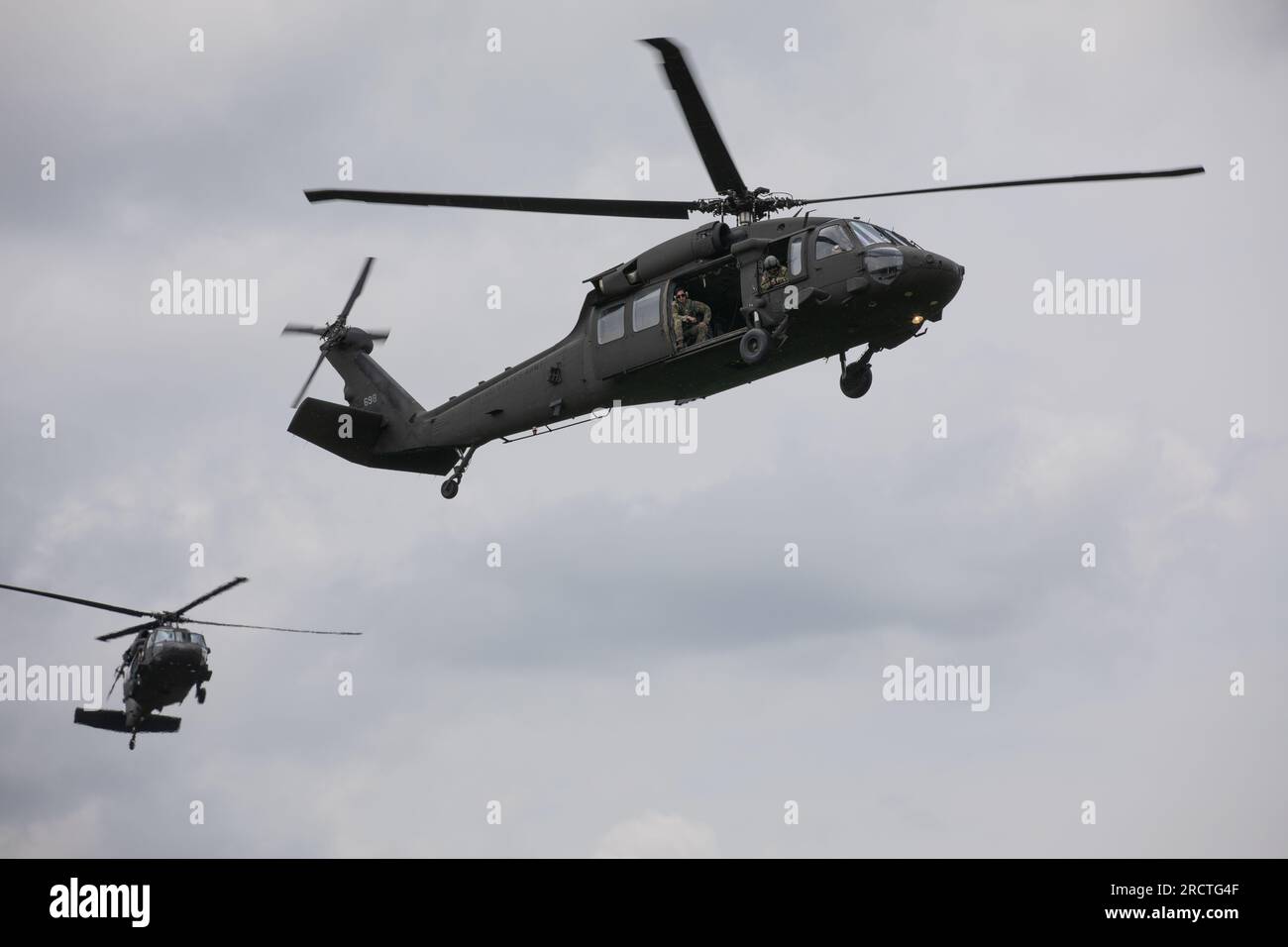 Two U.S. Army UH-60 Black Hawk Helicopters, assigned to Charlie Company ...