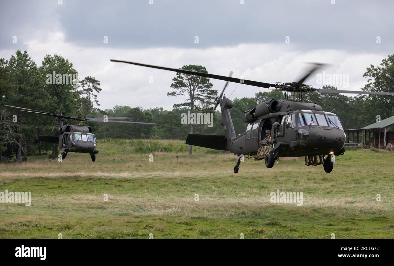 Two U.S. Army UH-60 Black Hawk Helicopters, assigned to Charlie Company ...