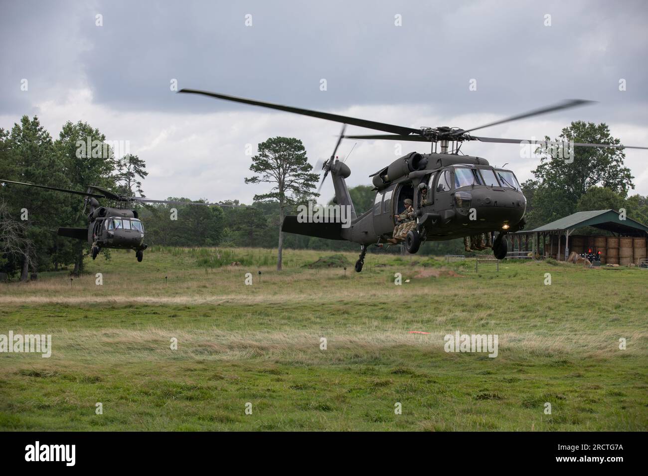 Two U.S. Army UH-60 Black Hawk Helicopters, assigned to Charlie Company ...