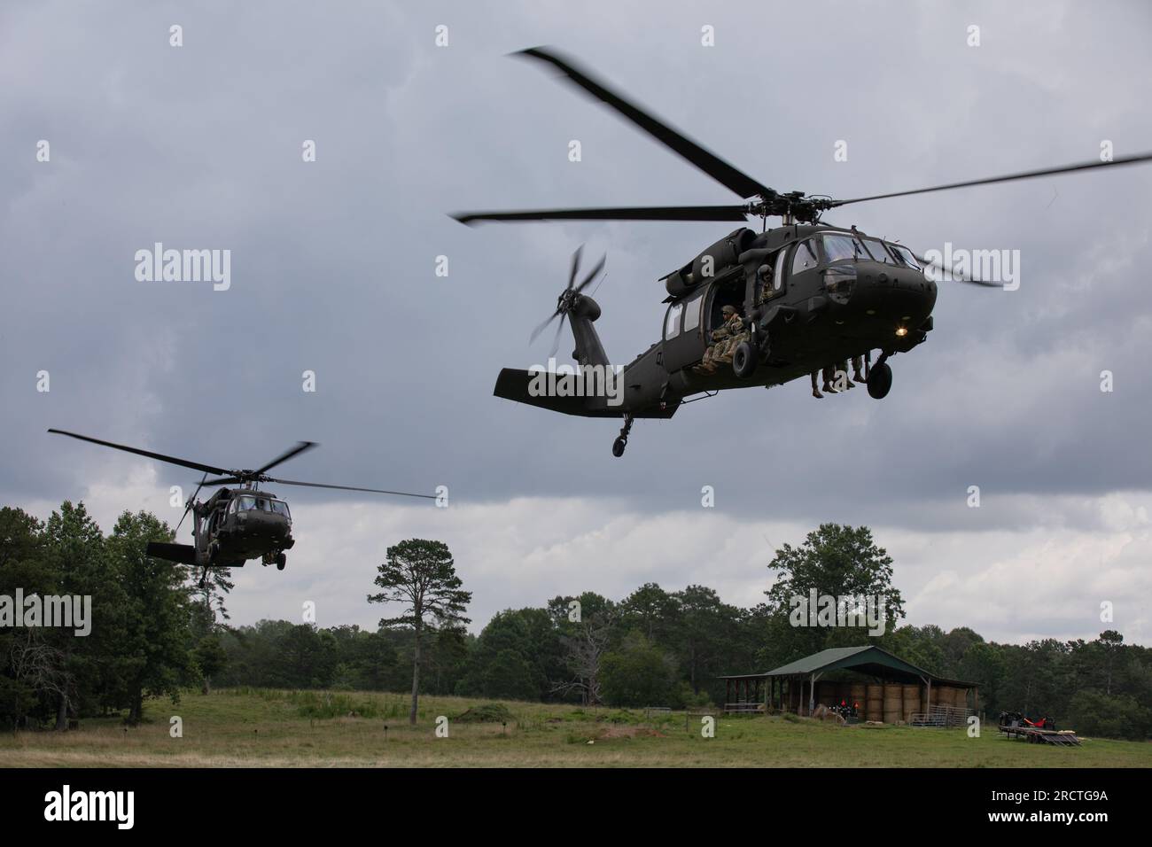 Two U.S. Army UH-60 Black Hawk Helicopters, assigned to Charlie Company ...