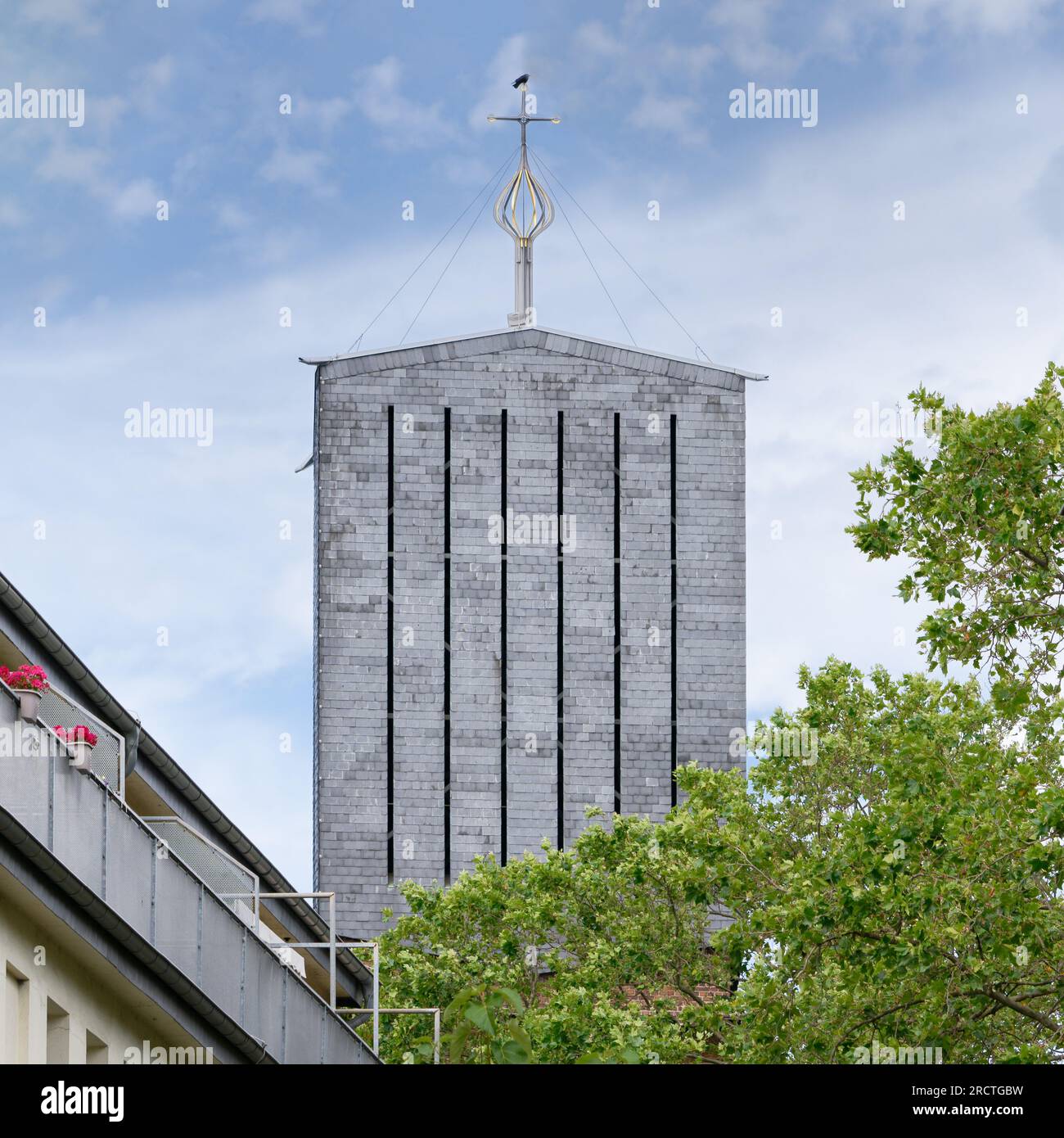 steeple of the catholic parish church of st. mechtern in cologne ...