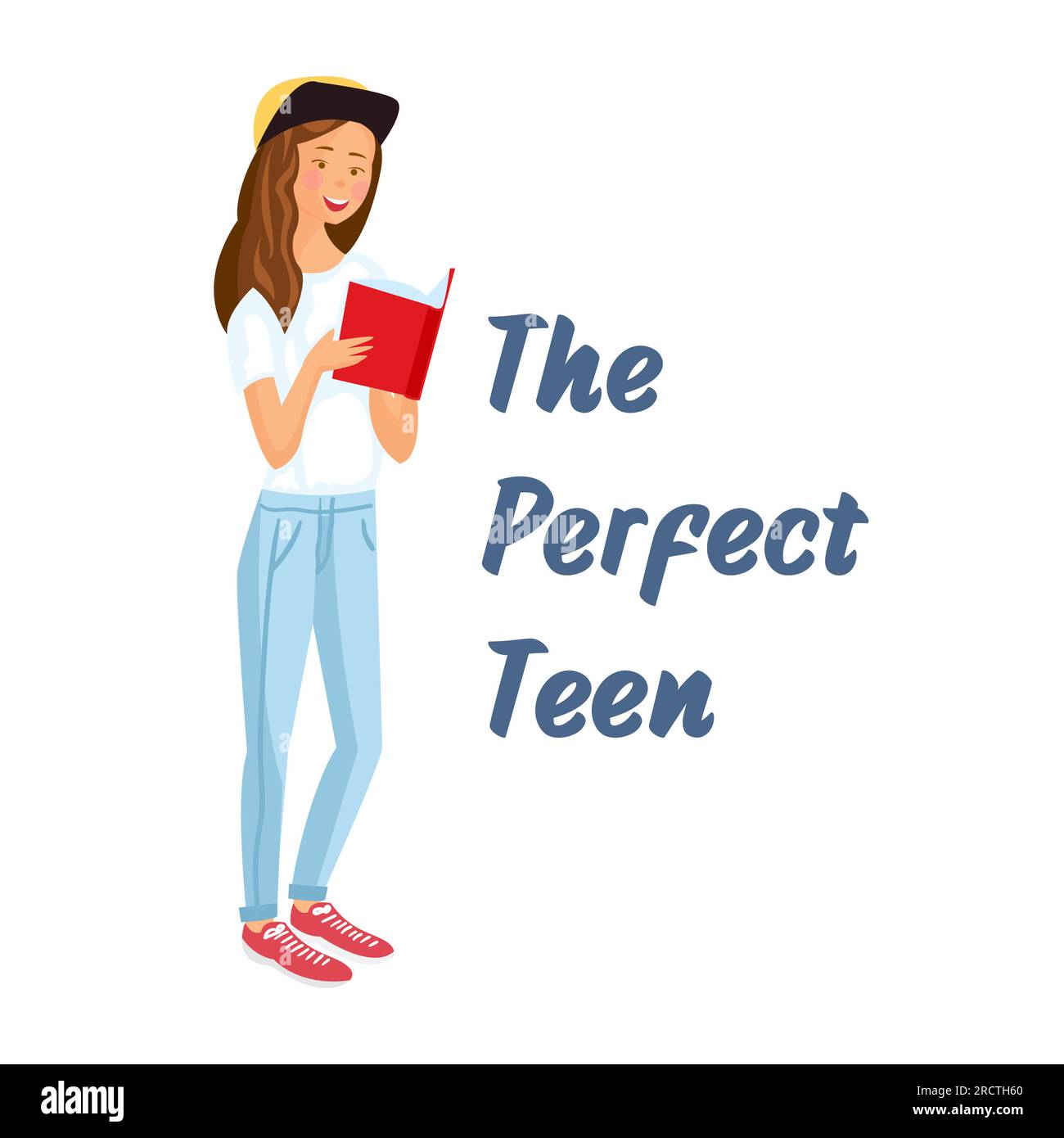 Perfect Teenage girl studying with some books. Young student girl ...