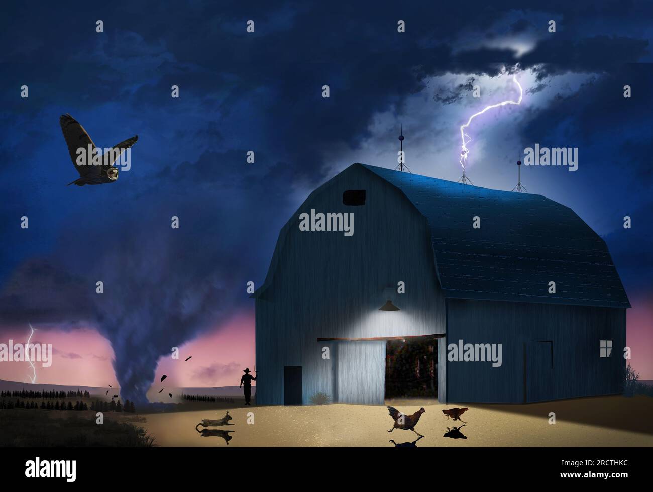 Tornado twister farmland kansas hi-res stock photography and images - Alamy