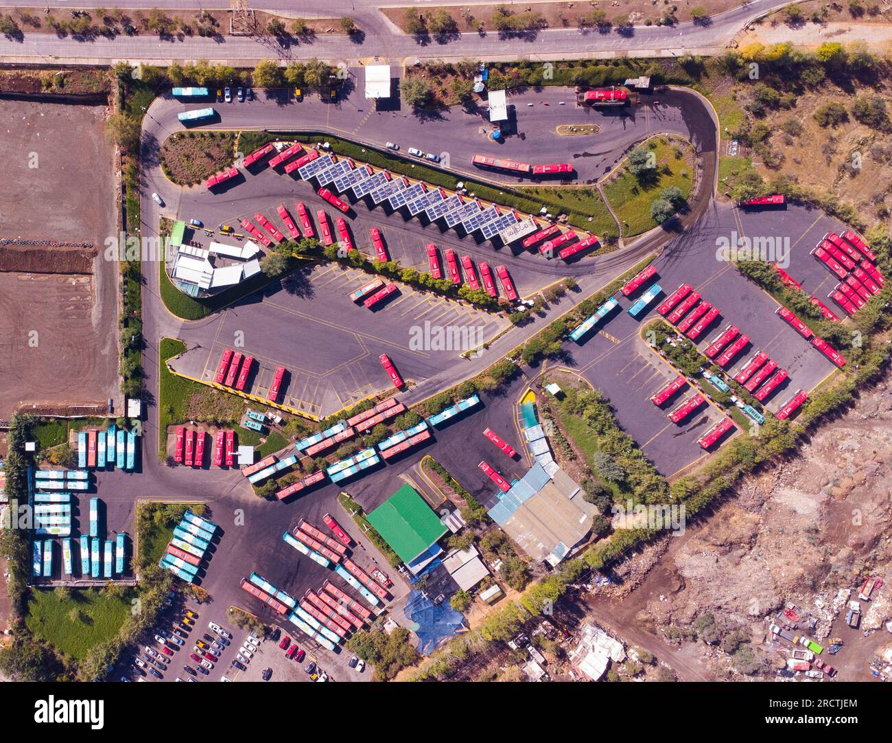 Red Metropolitana de Movilidad (Transantiago) bus depot in Santiago ...