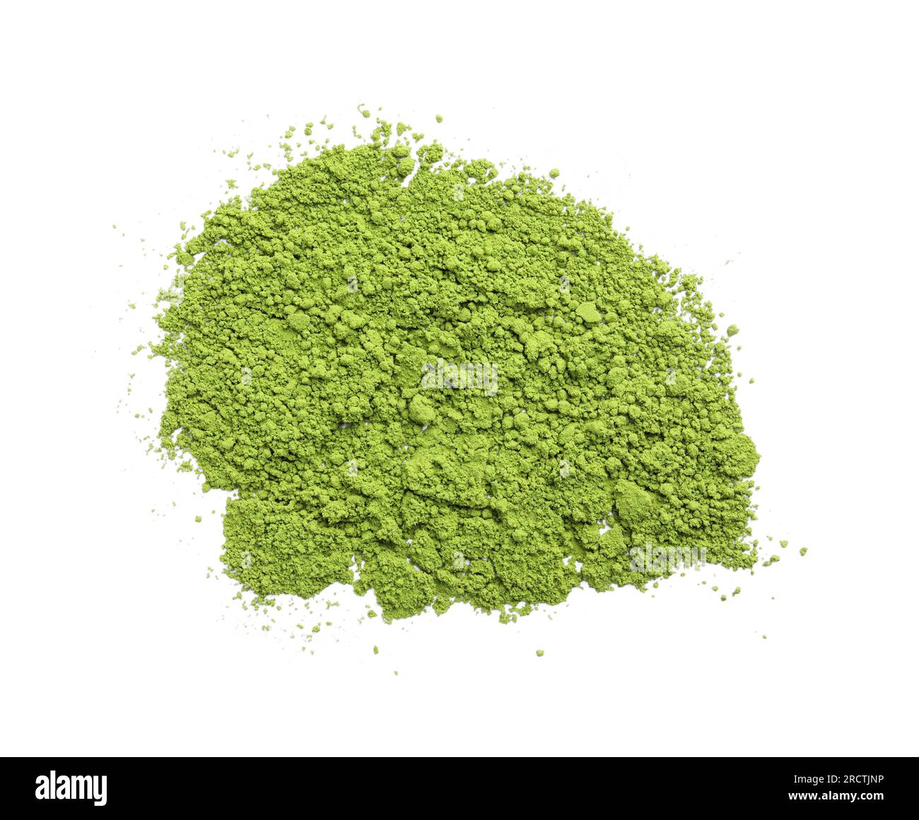 Pile of green matcha powder isolated on white, top view Stock Photo - Alamy