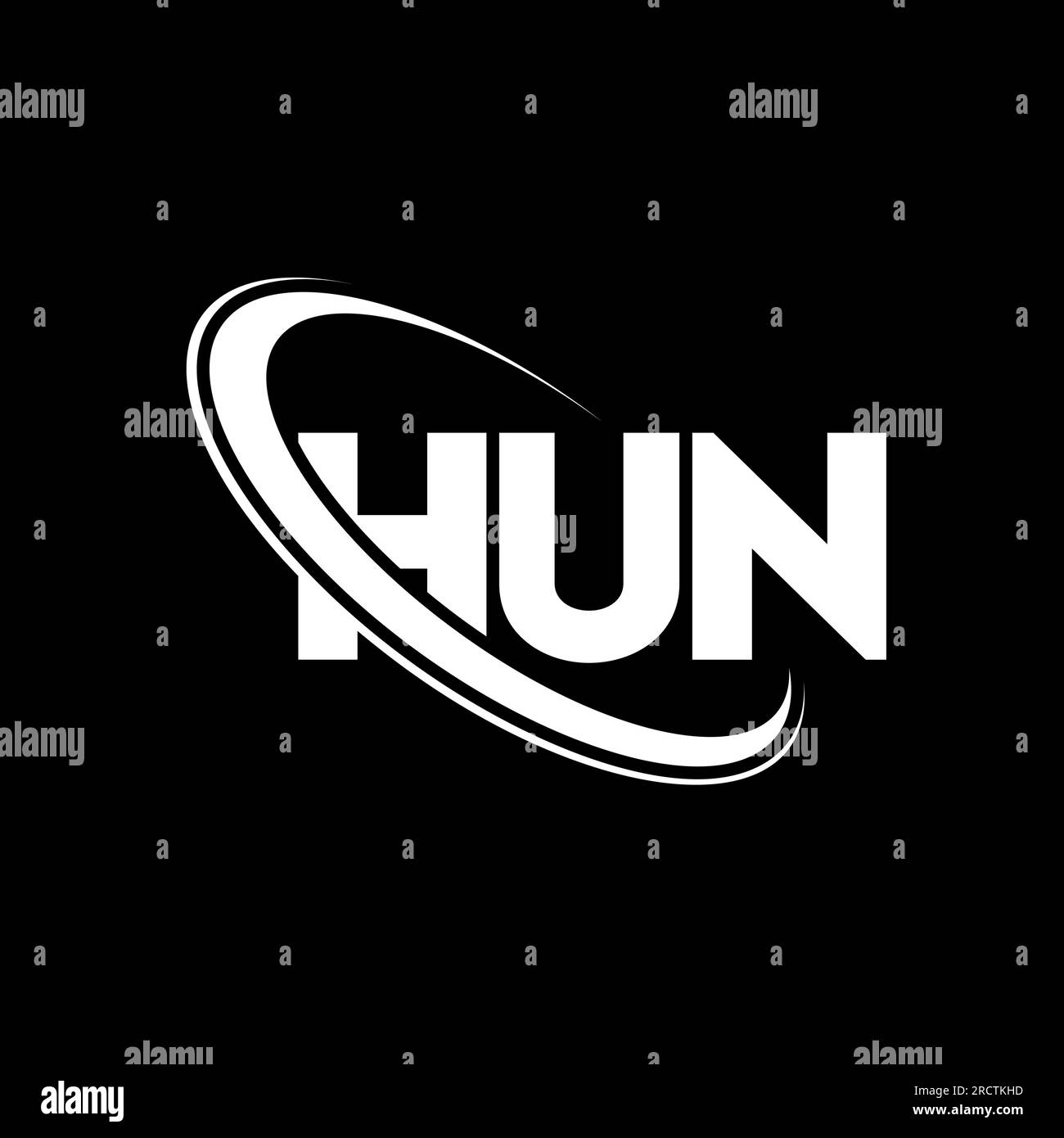 HUN logo. HUN letter. HUN letter logo design. Initials HUN logo linked with circle and uppercase ...