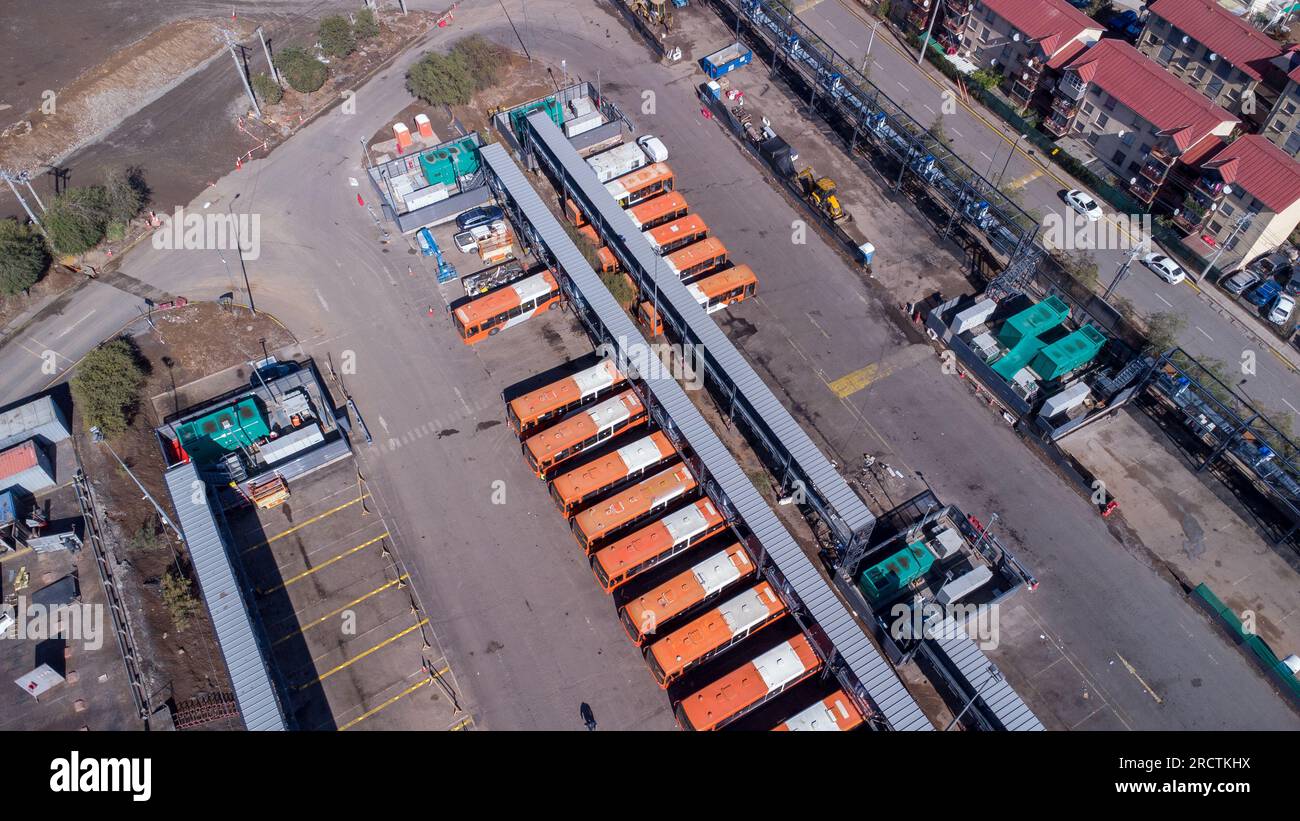 Red Metropolitana de Movlidad (Transantiago) Bus depot in Santiago ...