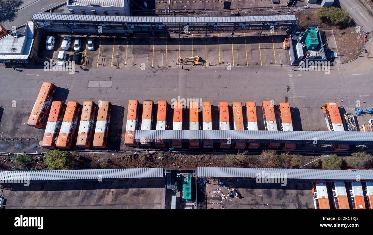 Red Metropolitana de Movlidad (Transantiago) Bus depot in Santiago ...