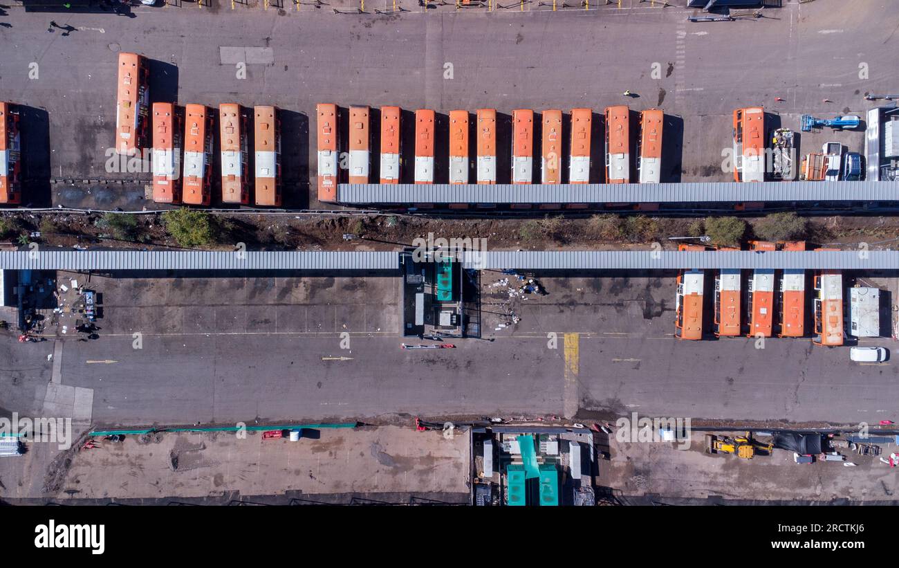 Red Metropolitana de Movlidad (Transantiago) Bus depot in Santiago ...
