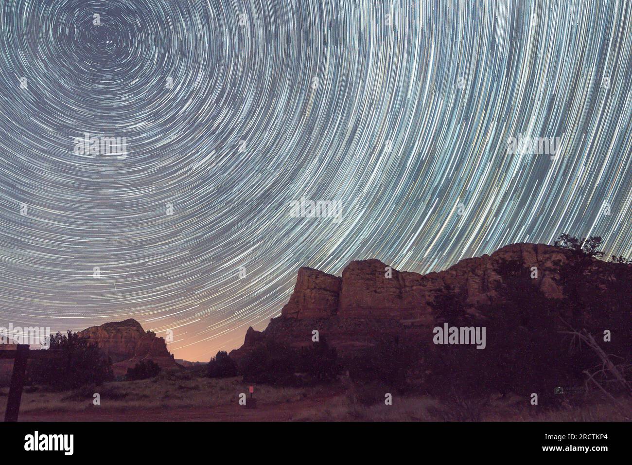 The North Star Appears Over The Mountains In Sedona, Arizona Stock ...