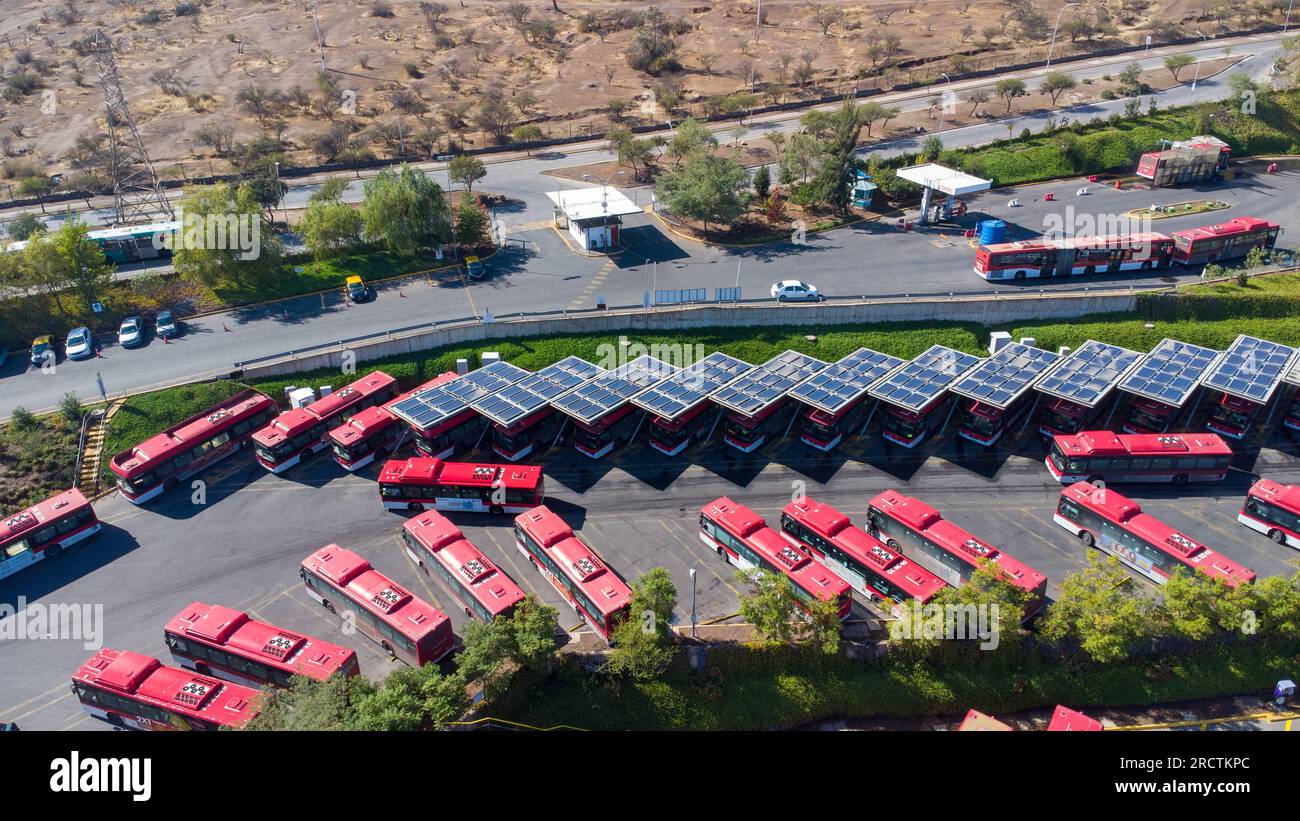 Red Metropolitana de Movilidad (Transantiago) bus depot in Santiago ...