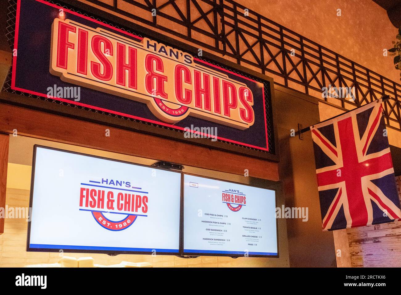 Fish & Chips, Resorts World, Las Vegas, Nevada Stock Photo - Alamy