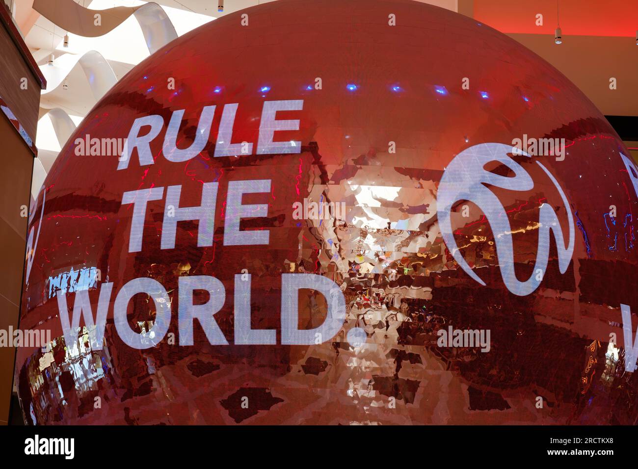 Resorts World Globe, Rule The World, Las Vegas, Nevada Stock Photo - Alamy