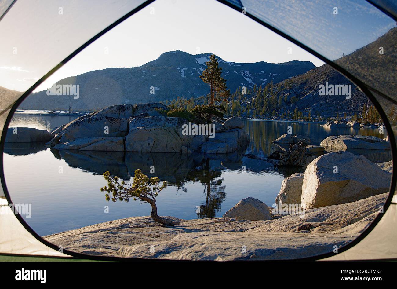 The view of Lake Aloha from the tent Stock Photo - Alamy