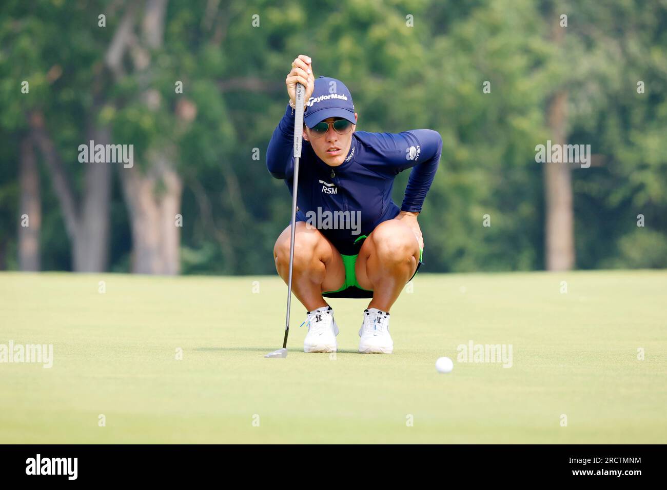 SYLVANIA, OH - JULY 16: LPGA golfer Maria Fassi putts on the 18th green during the Dana Open on ...