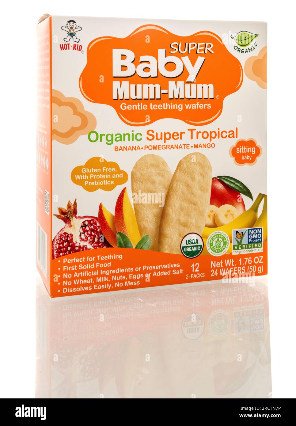 Winneconne, WI - 15 July 2023: A package of Hot Kid super baby mum mum ...
