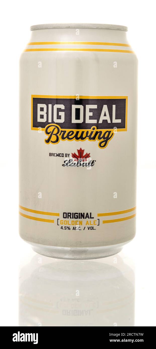 Winneconne, WI - 15 July 2023: A can of big deal brewing labatt beer on ...