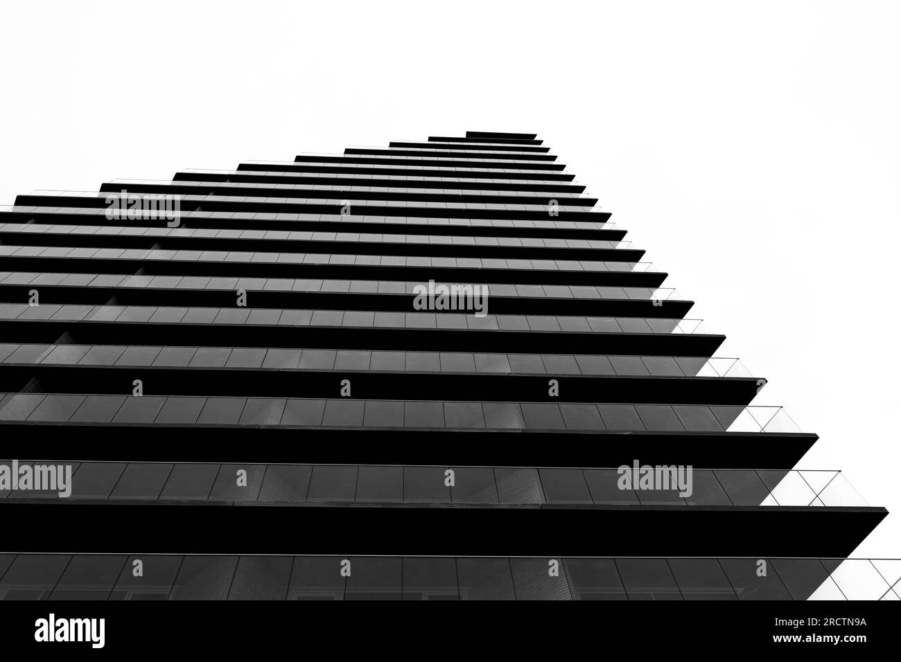 Black and white tone, Low angel diminishing perspective view of minimal ...