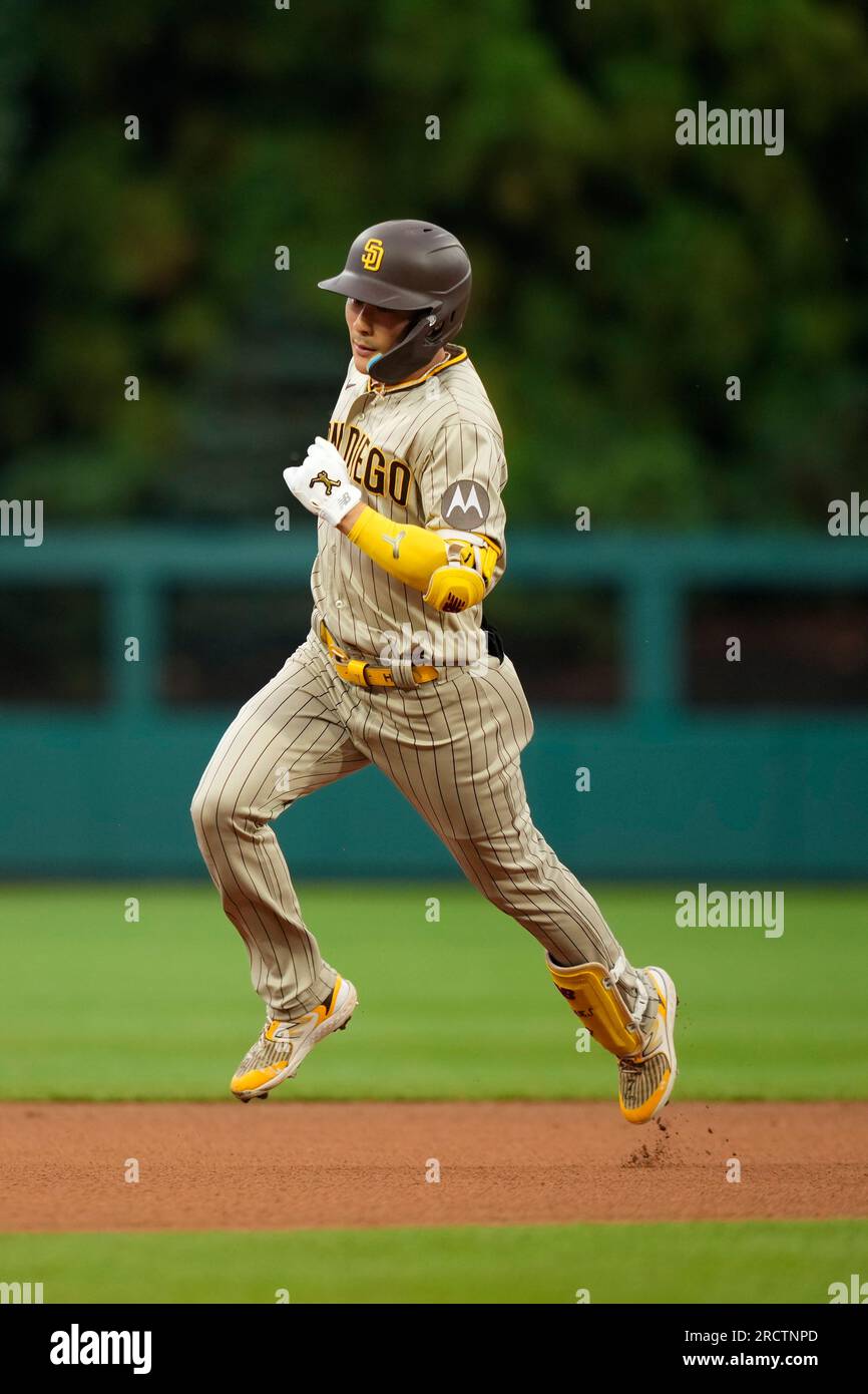 San Diego Padres' Ha-Seong Kim plays during a baseball game, Sunday ...