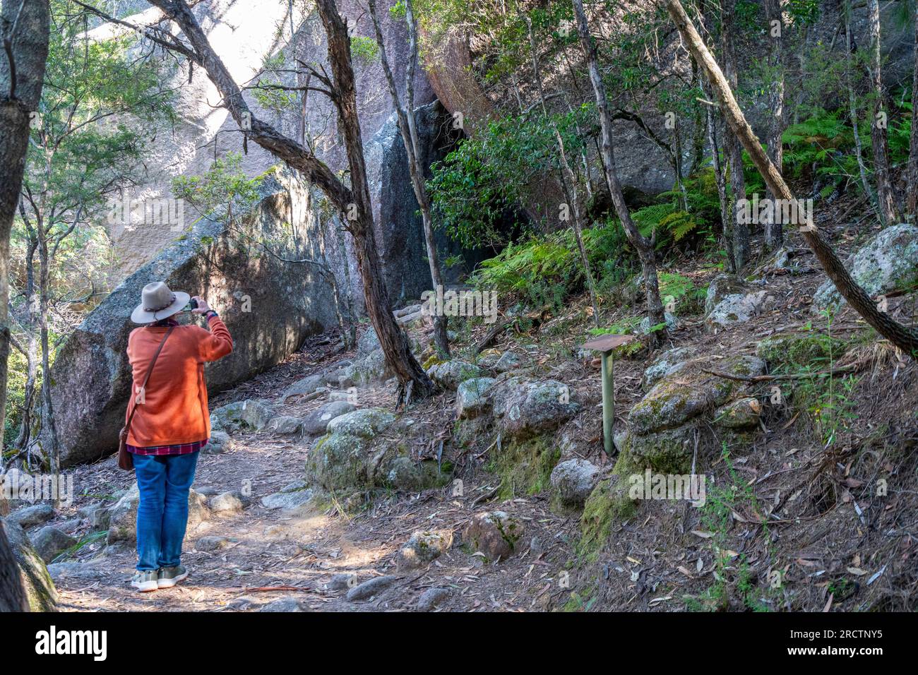 Person taking photo of Thunderbolt's Hideout, Tenterfield Region, NSW ...