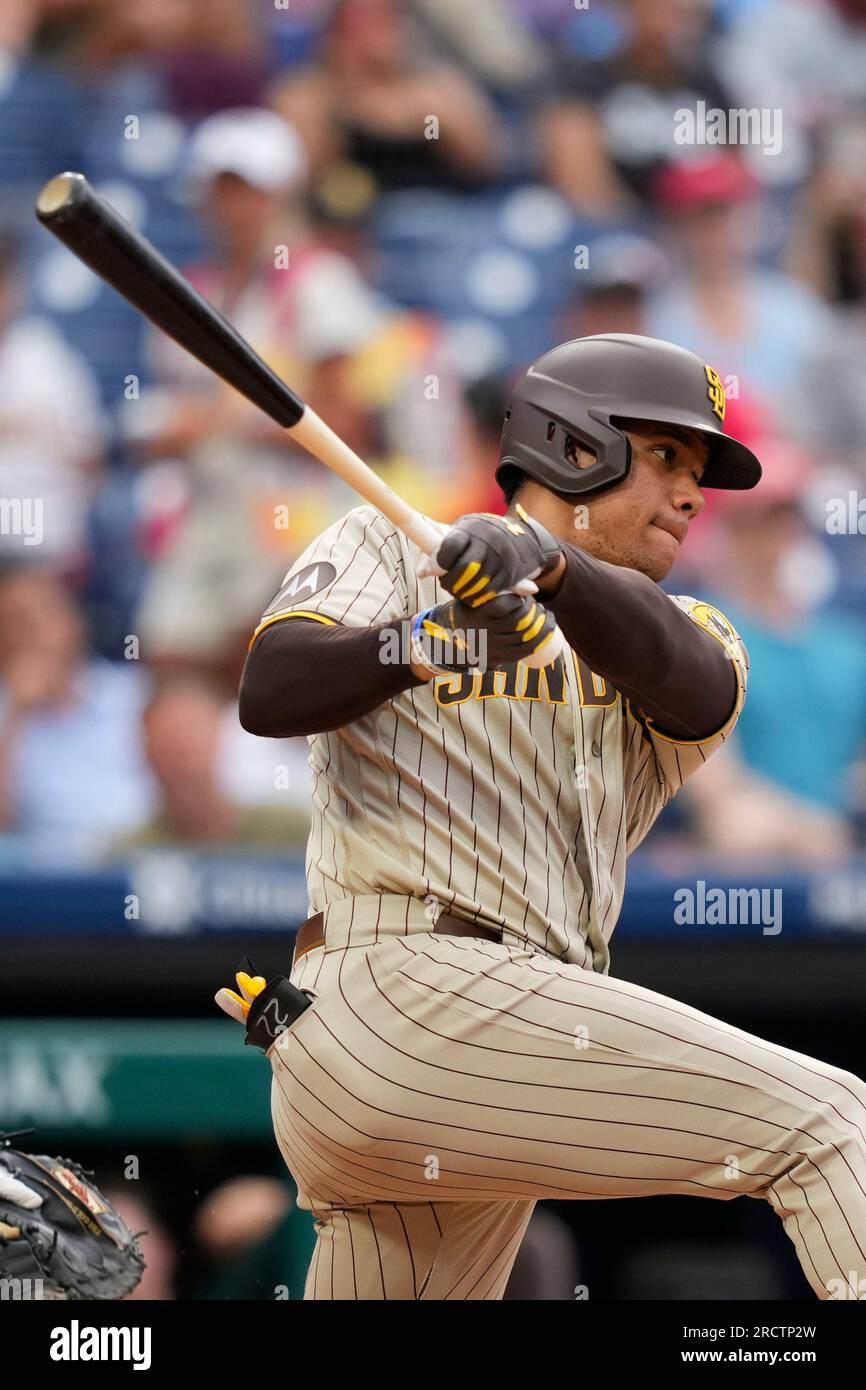 San Diego Padres' Juan Soto plays during a baseball game, Sunday, July ...