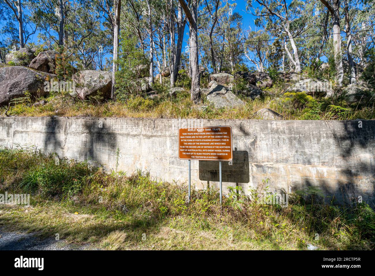 Information sign for historic World War II Tank Traps in Thunderbolt's ...