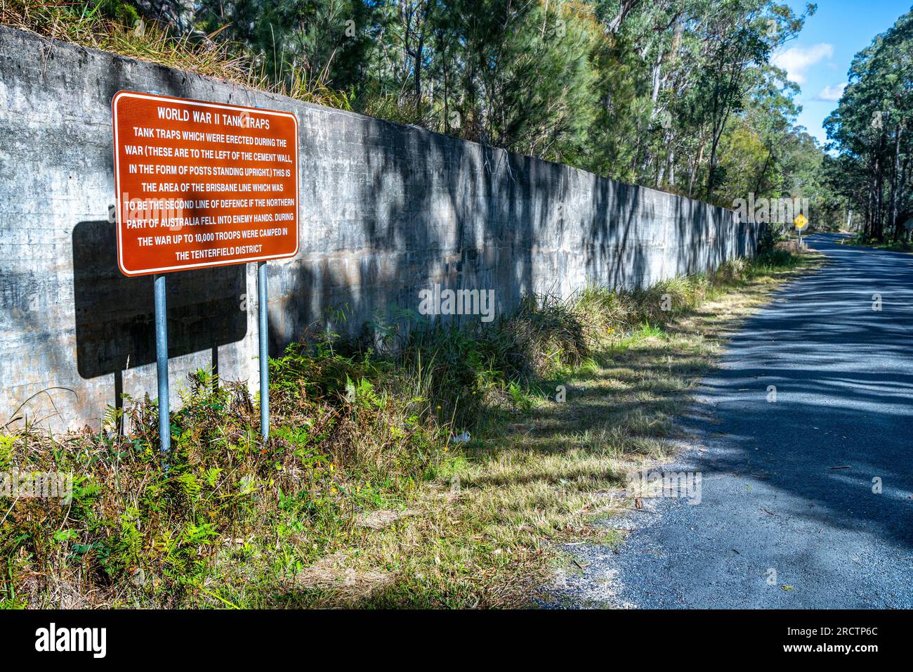Information sign for historic World War II Tank Traps in Thunderbolt's ...