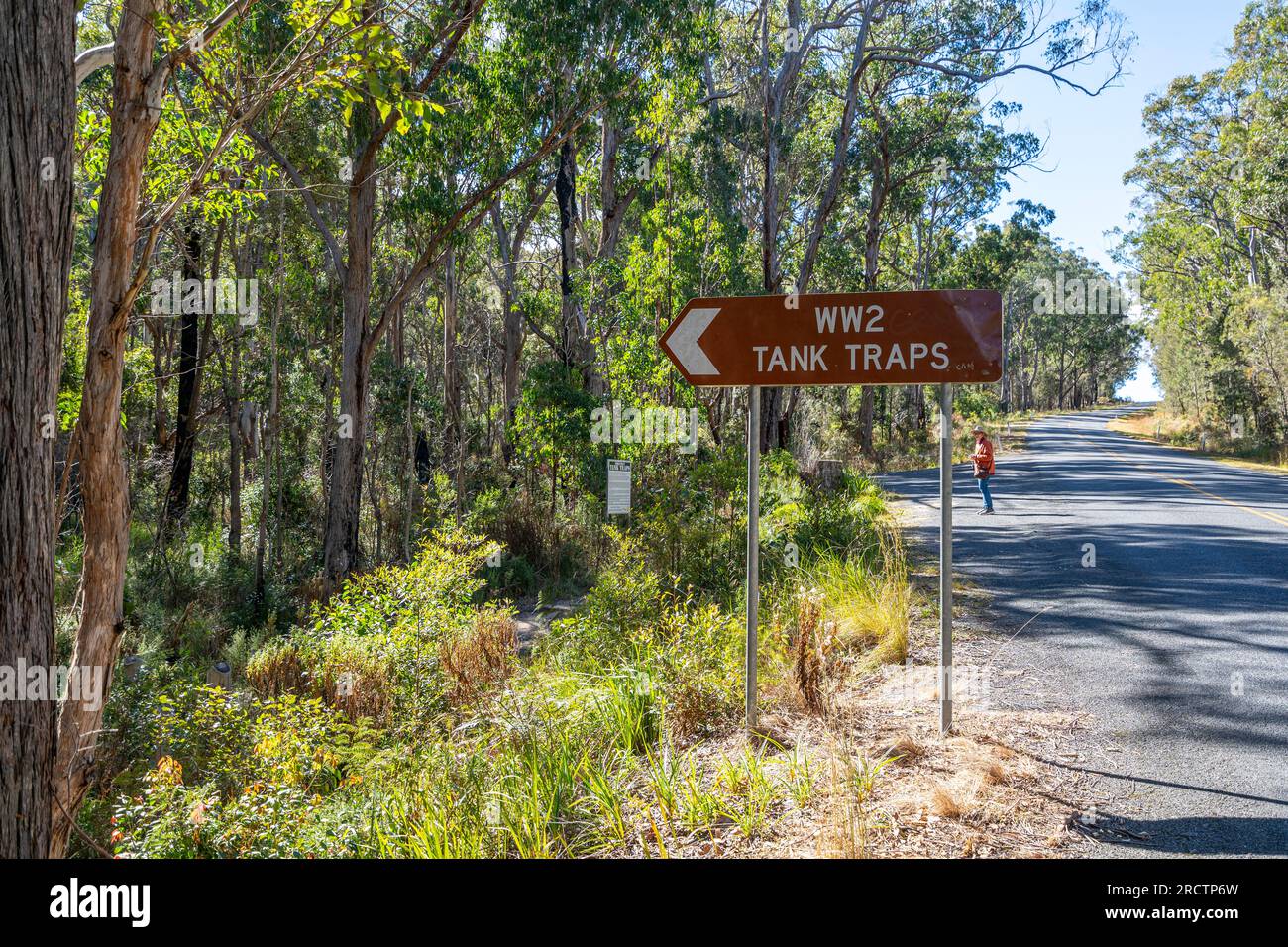 Information sign for historic World War II Tank Traps in Thunderbolt's ...