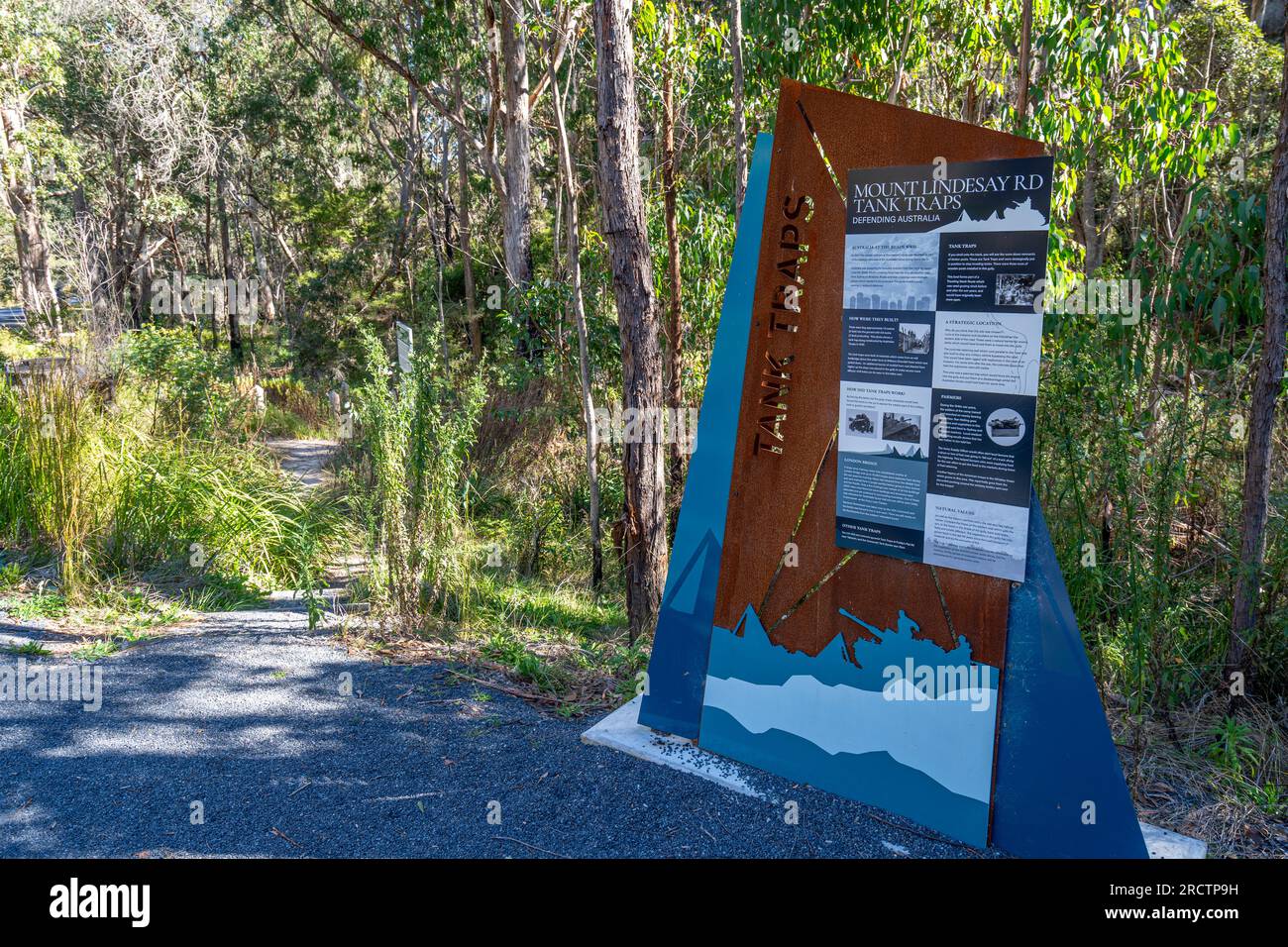 Information sign for historic World War II Tank Traps in Thunderbolt's ...