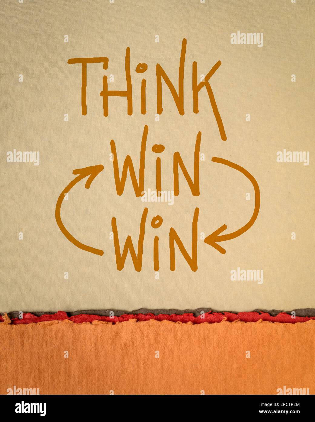 think win-win strategy concept - a sketch on art paper, business ...