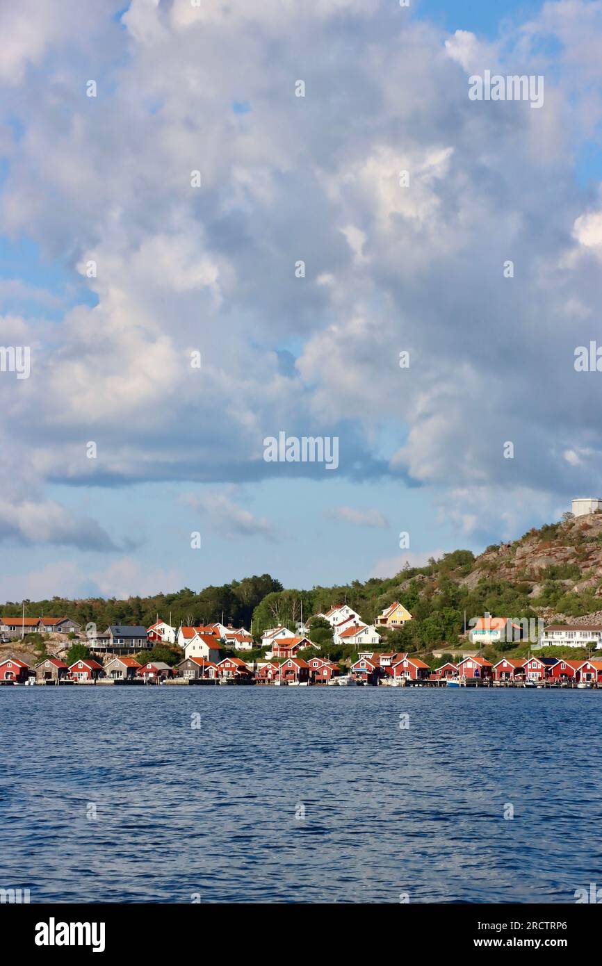 Swedish summer destination Fjällbacka village, harbor and archipelago ...