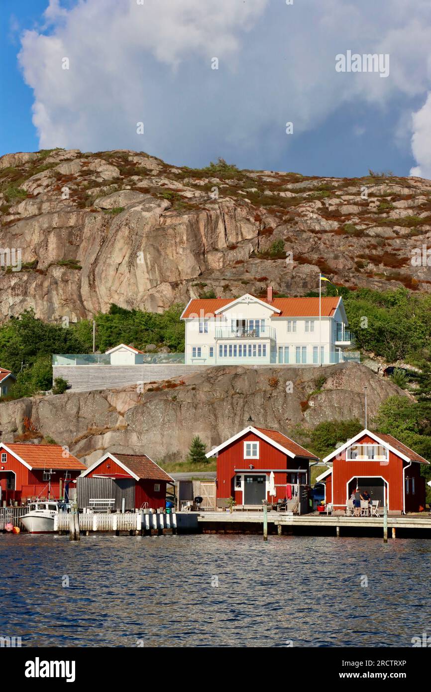 Swedish summer destination Fjällbacka village, harbor and archipelago ...