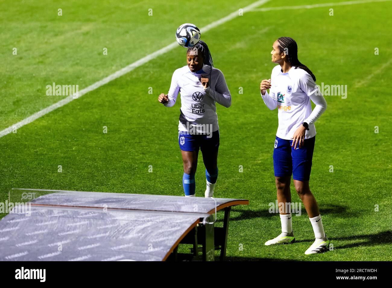 Sydney, Australia, 16 July, 2023. Kadidiatou Diani of France heads the ...