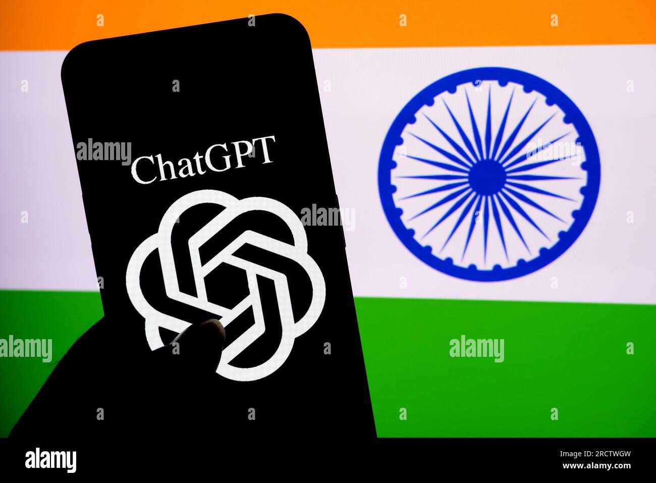 India. 15th July, 2023. In this photo illustration, a ChatGPT logo is displayed on a smartphone ...