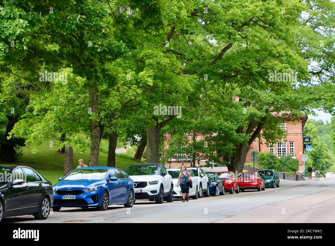 The Main Street in Fiskars Village, founded in the 17th century, in ...