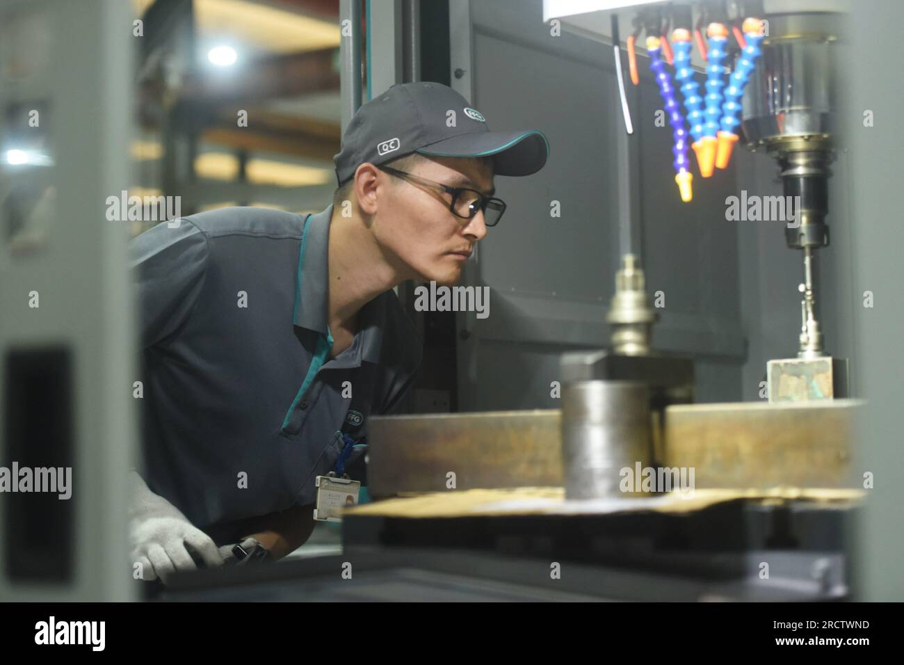HANGZHOU, CHINA - JULY 17, 2023 - An employee produces advanced CNC ...