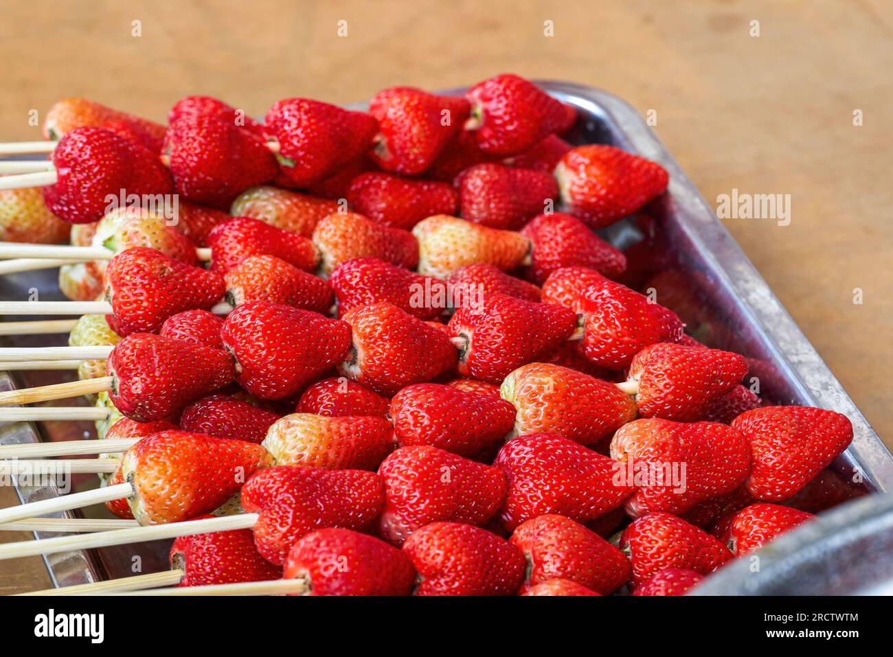 Traditional snack in northern China, strawberry candied haws Stock ...