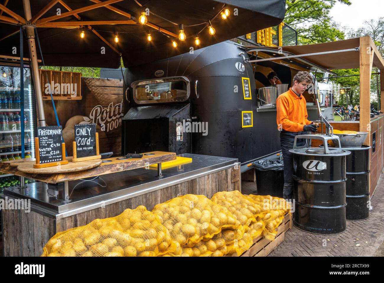 potato food stand at the Keuknhof Gardens Stock Photo - Alamy