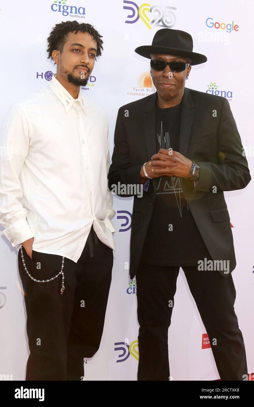 Los Angeles, CA. 15th July, 2023. Cheron Hall, Arsenio Hall at arrivals ...