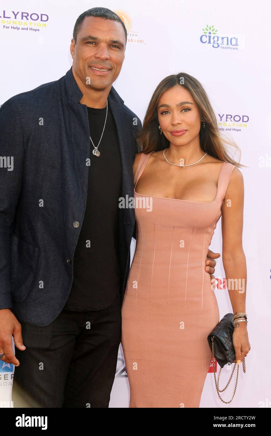 Los Angeles, CA. 15th July, 2023. Tony Gonzalez, October Gonzalez at ...