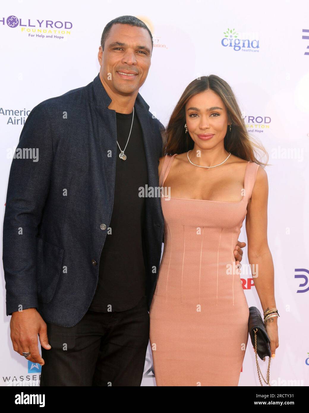 Los Angeles, CA. 15th July, 2023. Tony Gonzalez, October Gonzalez at ...