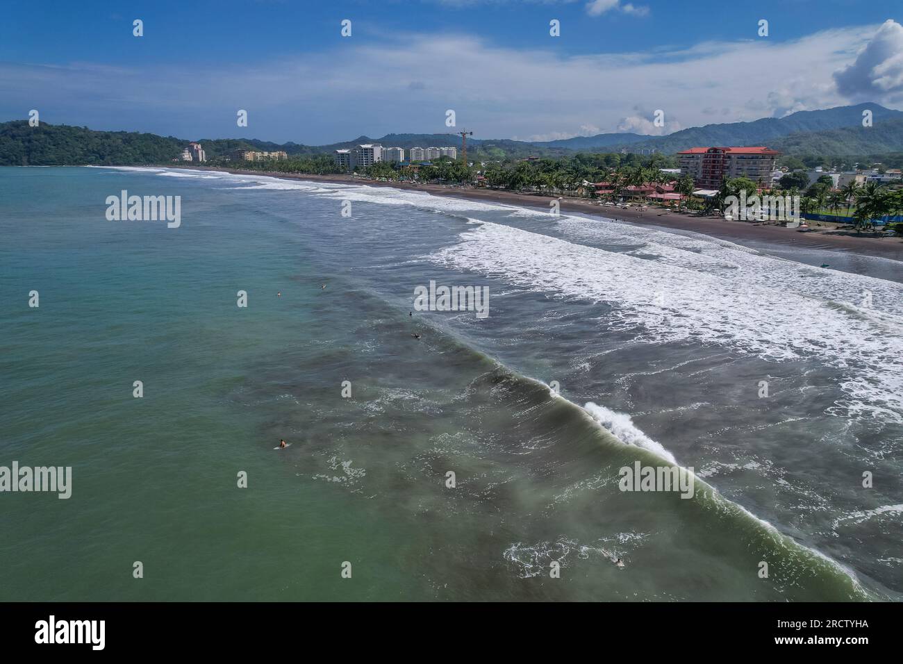 Beautiful aerial view of Jaco Beach, the surf class lessons and the ...