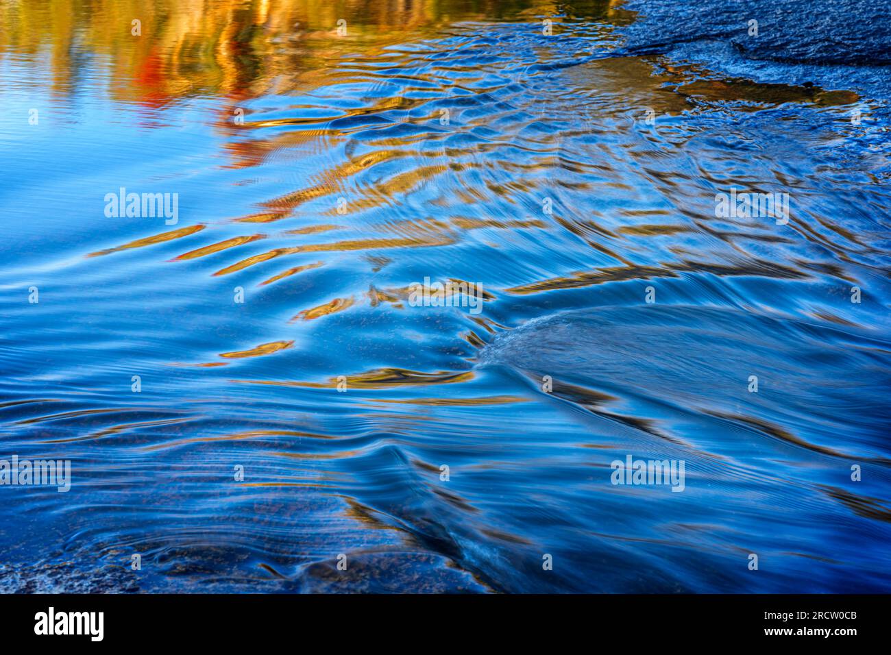 Sunset colours reflected onto waters of Bald Rock Creek, The Junction ...