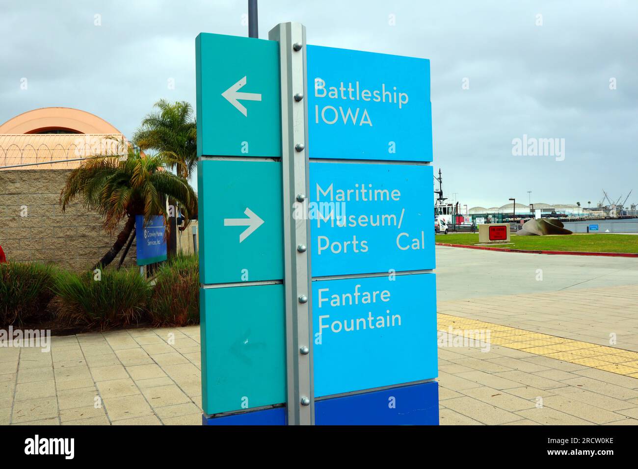 Los Angeles, California: Tourist signs in San Pedro, Port of Los ...