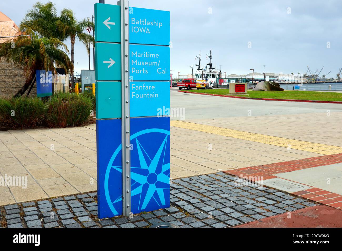 Los Angeles, California: Tourist signs in San Pedro, Port of Los ...